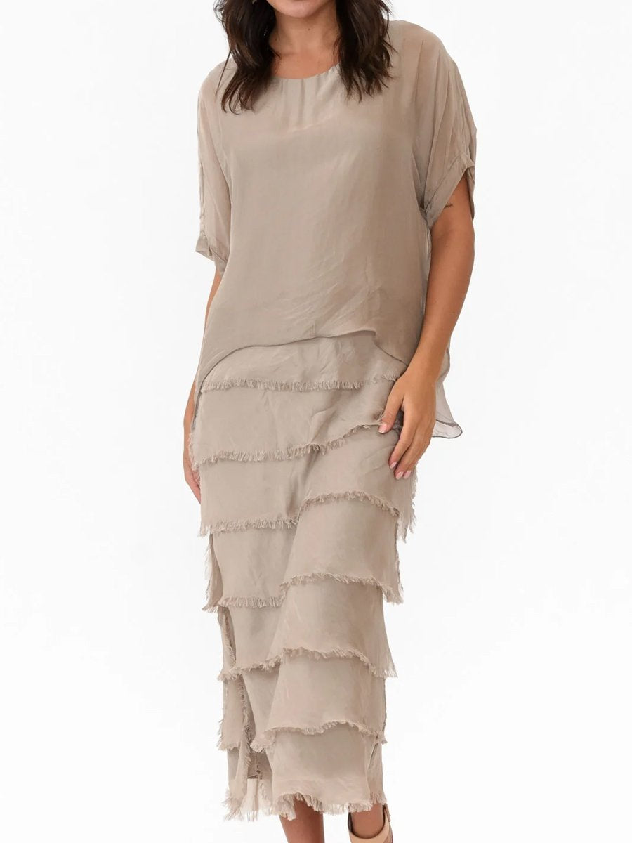 Women's Flowy Overlay Maxi Dress