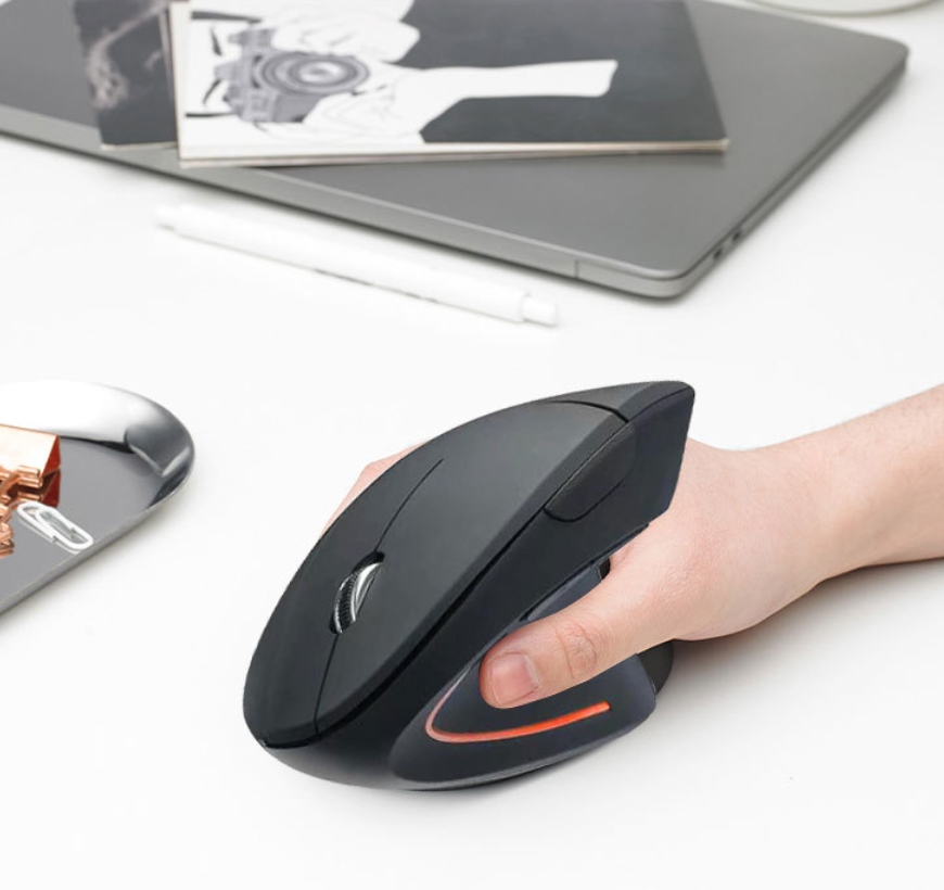 Vertical Wireless Mouse, Ergonomic LED Gaming Mouse, Silent Optical ...