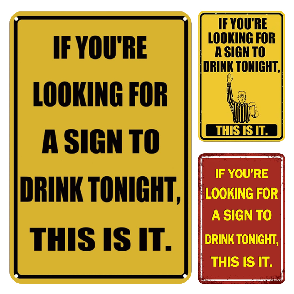 (Multi Style) Drinking - Vintage Metal Signs - 20*30cm