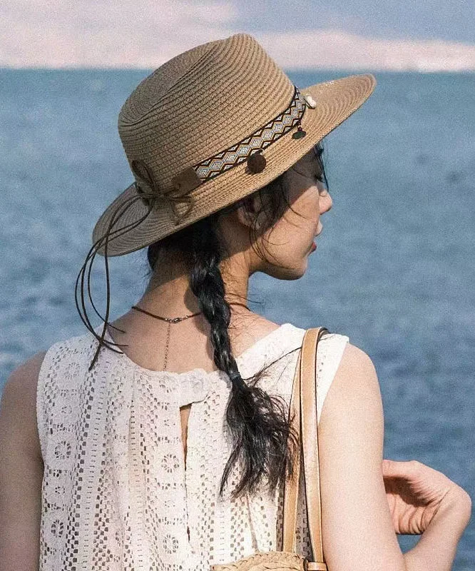 Bohemian Style Holiday Straw Woven Beach Cowboy Hat