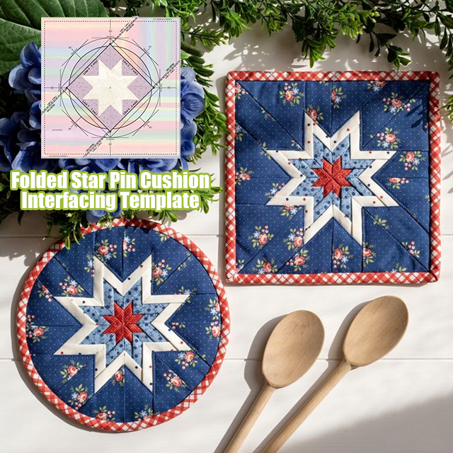 Folded Star Pin Cushion Interfacing Template-With Instructions
