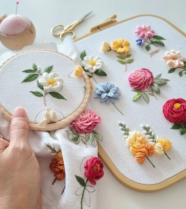 3D Flower Embroidery Kit