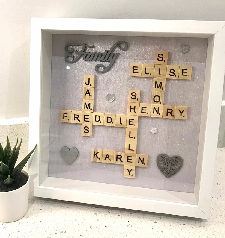 Personalised Family Scrabble Frame