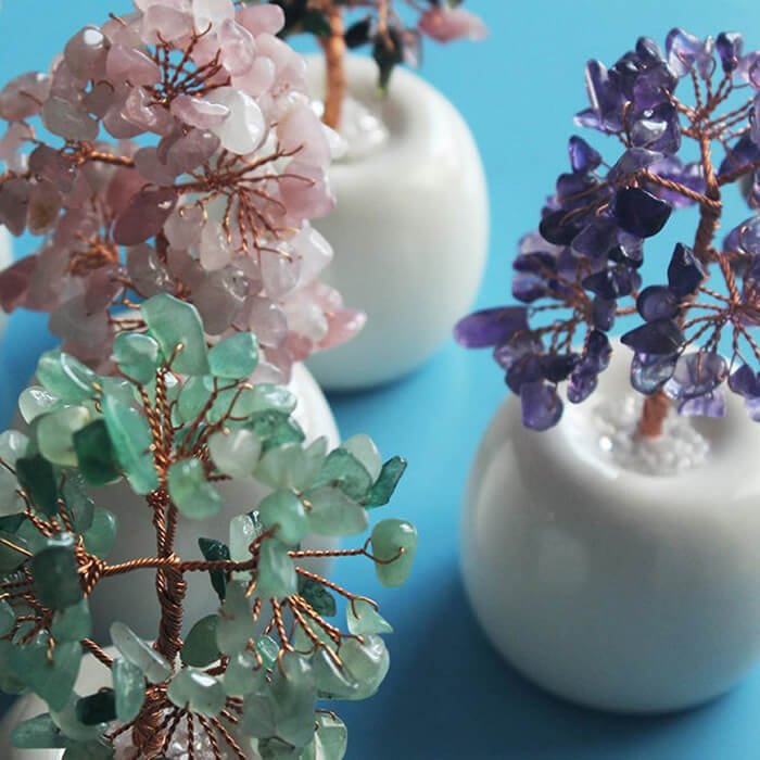 Mini Nature Healing Crystal Tree/ Feng Shui Birthstone Ornaments