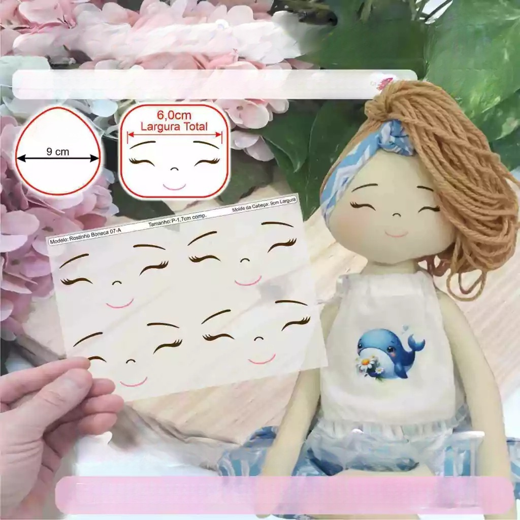 Doll Face Smile Expression Sticker Set