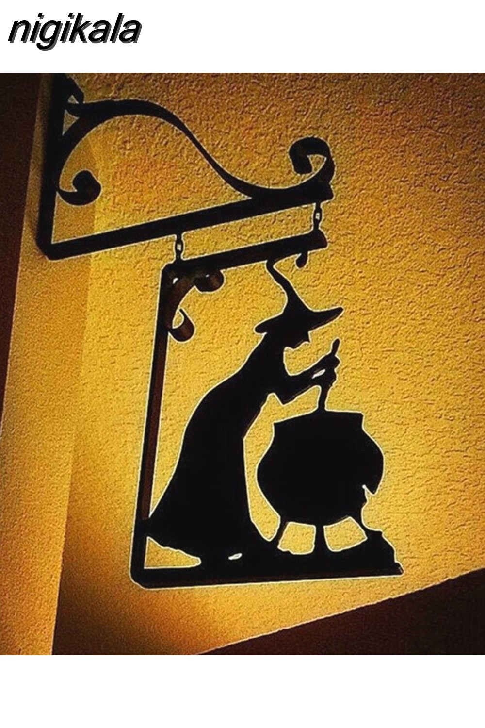 nigikala Vintage Witch Shape Cast Iron Garden Corner Sign Mysterious ...