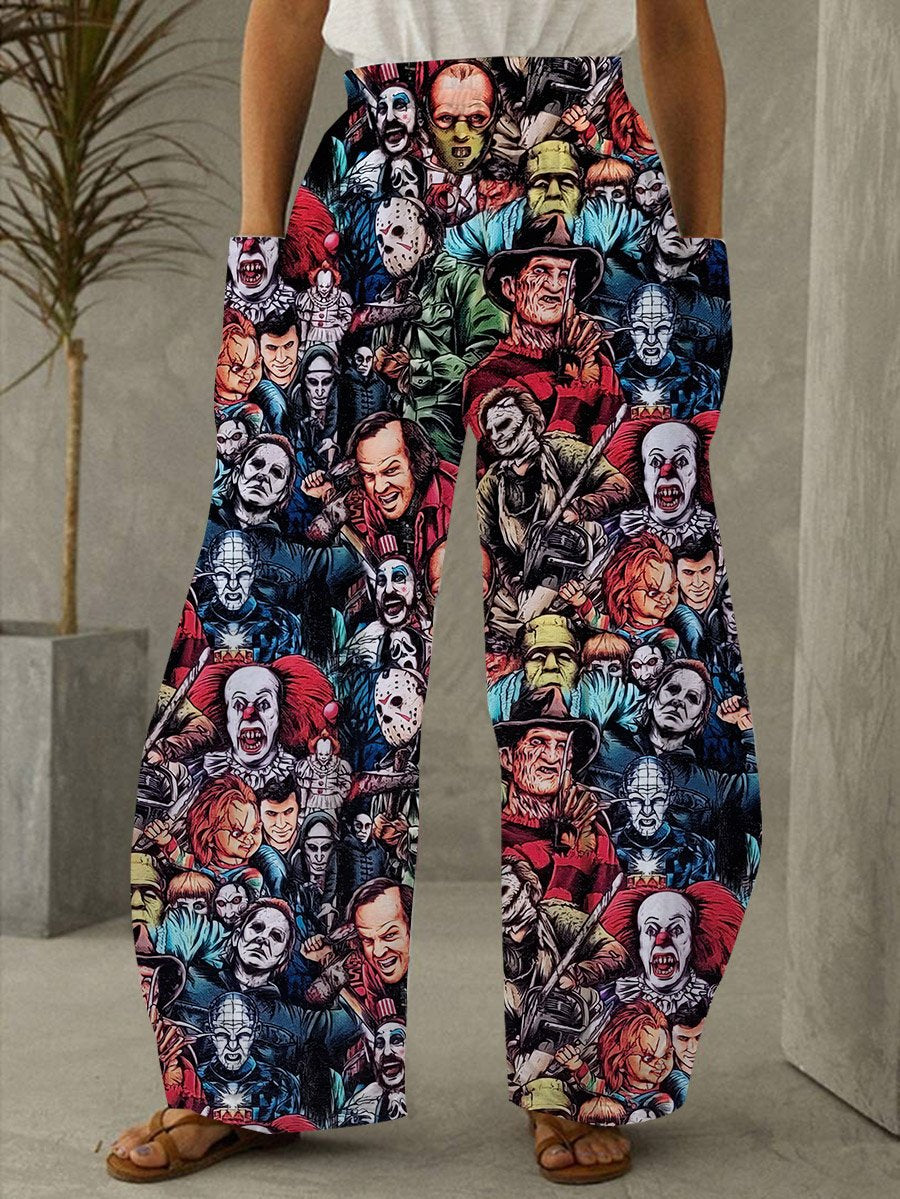 Vintage Halloween Horror Graphic Pants