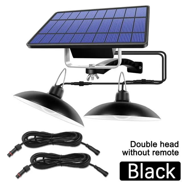 Double Head Solar Pendant Light Outdoor Indoor Solar Lamp With Line ...