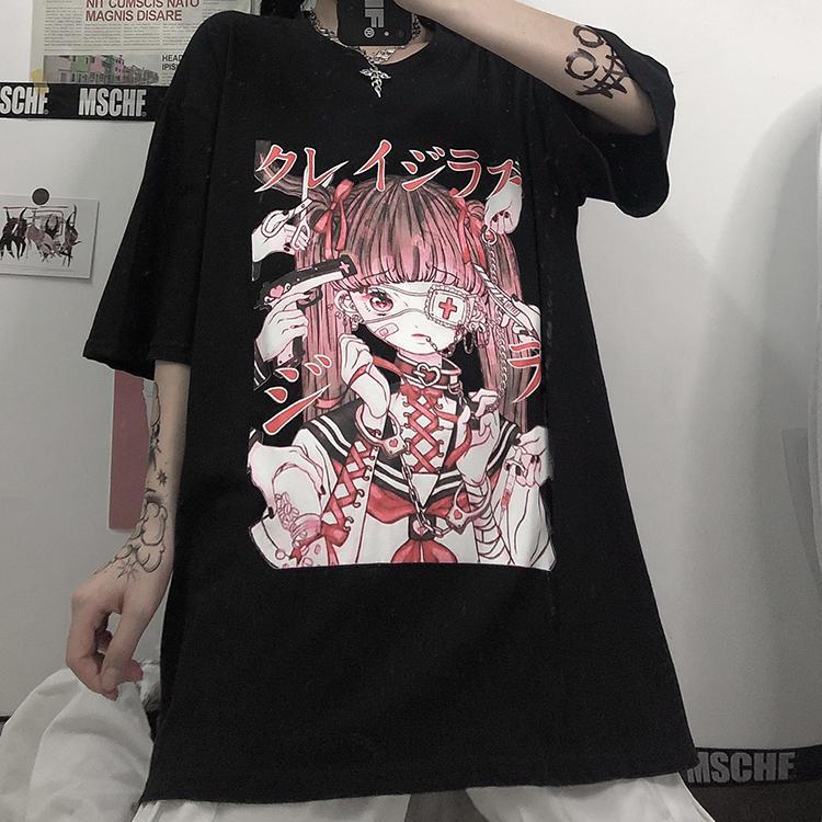 TWO-DIMENSIONAL ANIMATION PRINT SHORT SLEEVE SHIRT