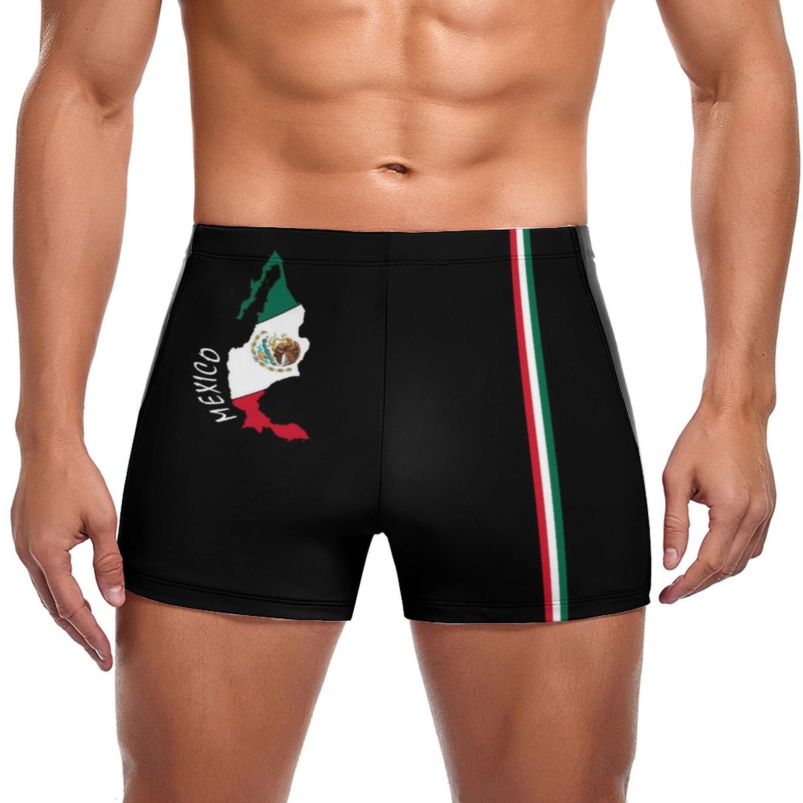 Mexican Flag Mexico Modern Logo Stripe Mens Quick Dry Swim Trunks ...