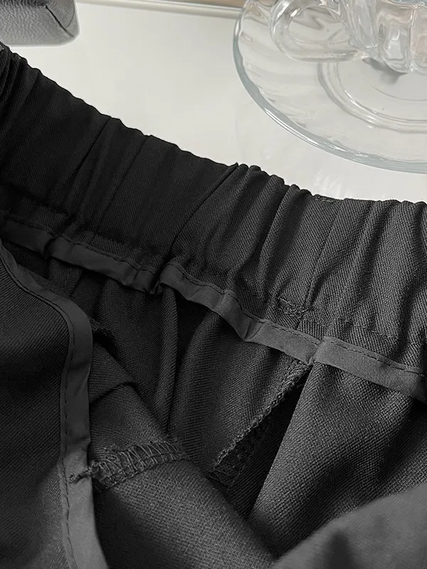 Sophisticated High-Waisted Lace-Up Suit Pants with Loose Fit and ...