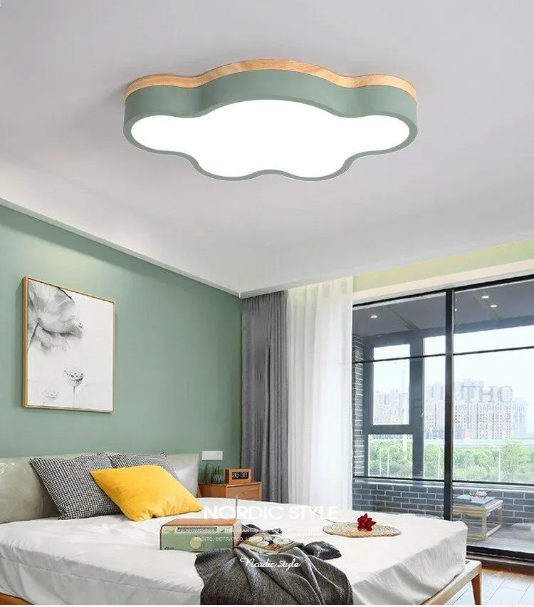 Modern LED Ceiling Light Indoor Lamp Wood Color Cloud Metal Kitchen ...