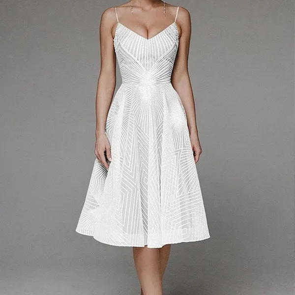 🔥Hot Sale🔥 Fashion V Neck Sling A-Line Dress