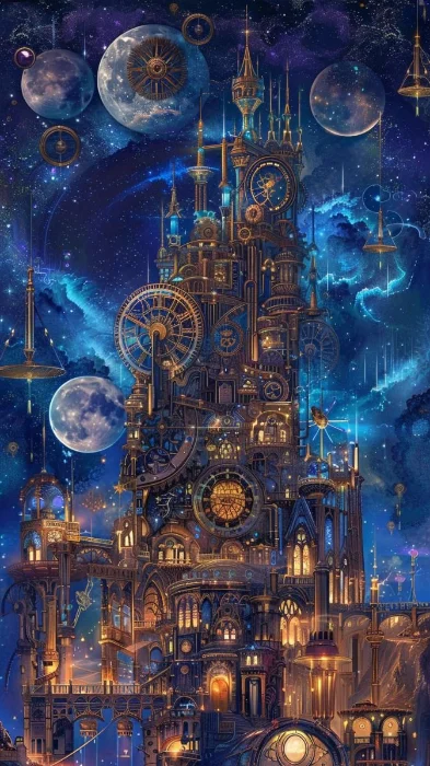 Mechanical Castle (velvet cloth) AB drill full round/square diamond ...