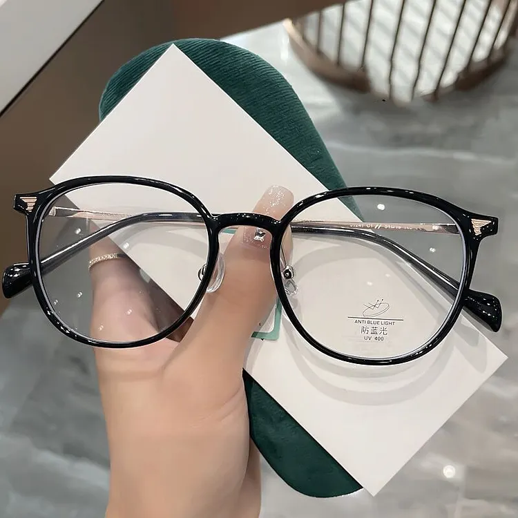 Transparent Finished Myopia Glasses Large Square Frame Blue Light ...