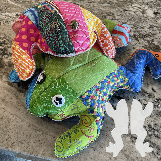 Stuffed Frog Toy Sewing Template Ruler Set - With Instructions
