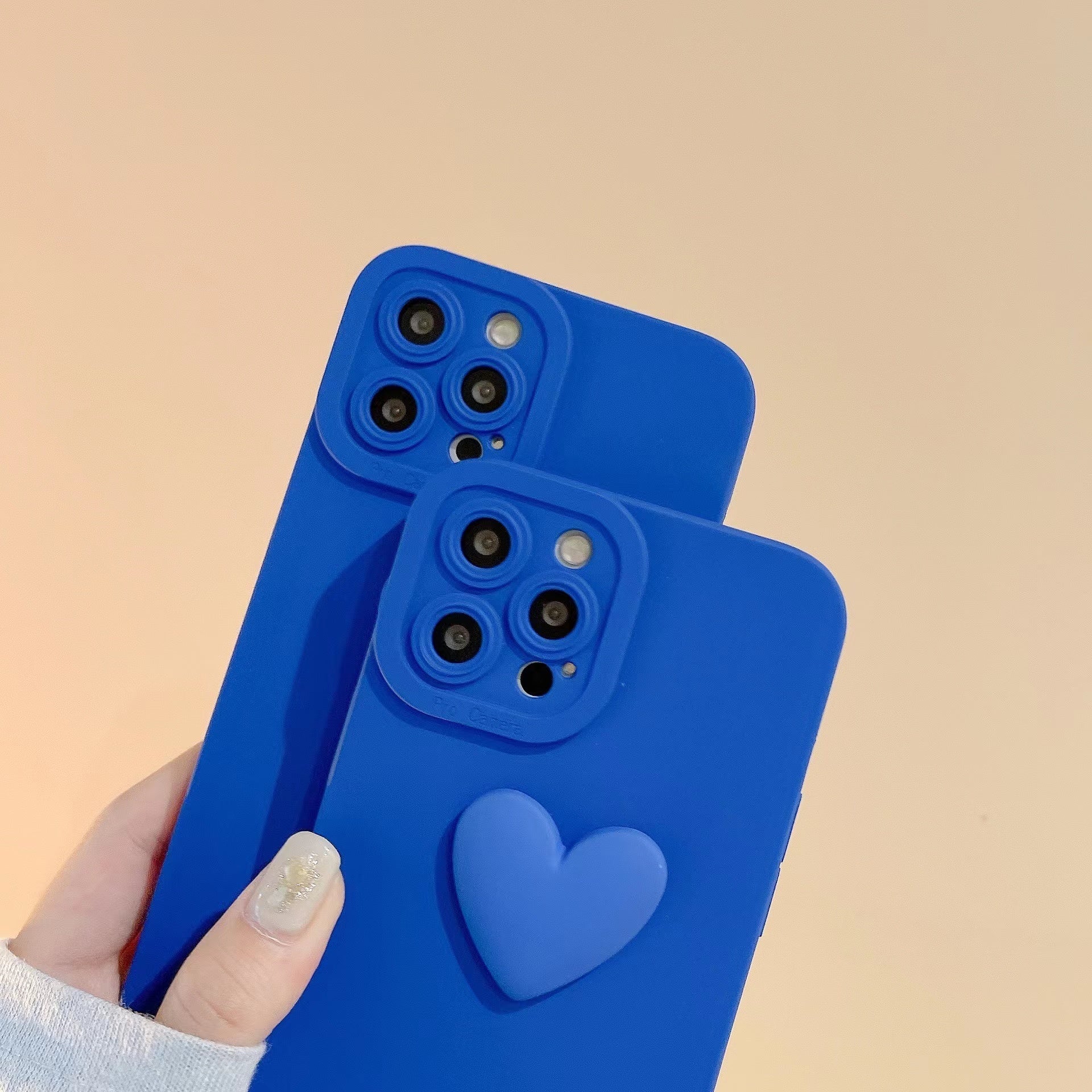 3D Klein Blue Heart Shape Phone Case