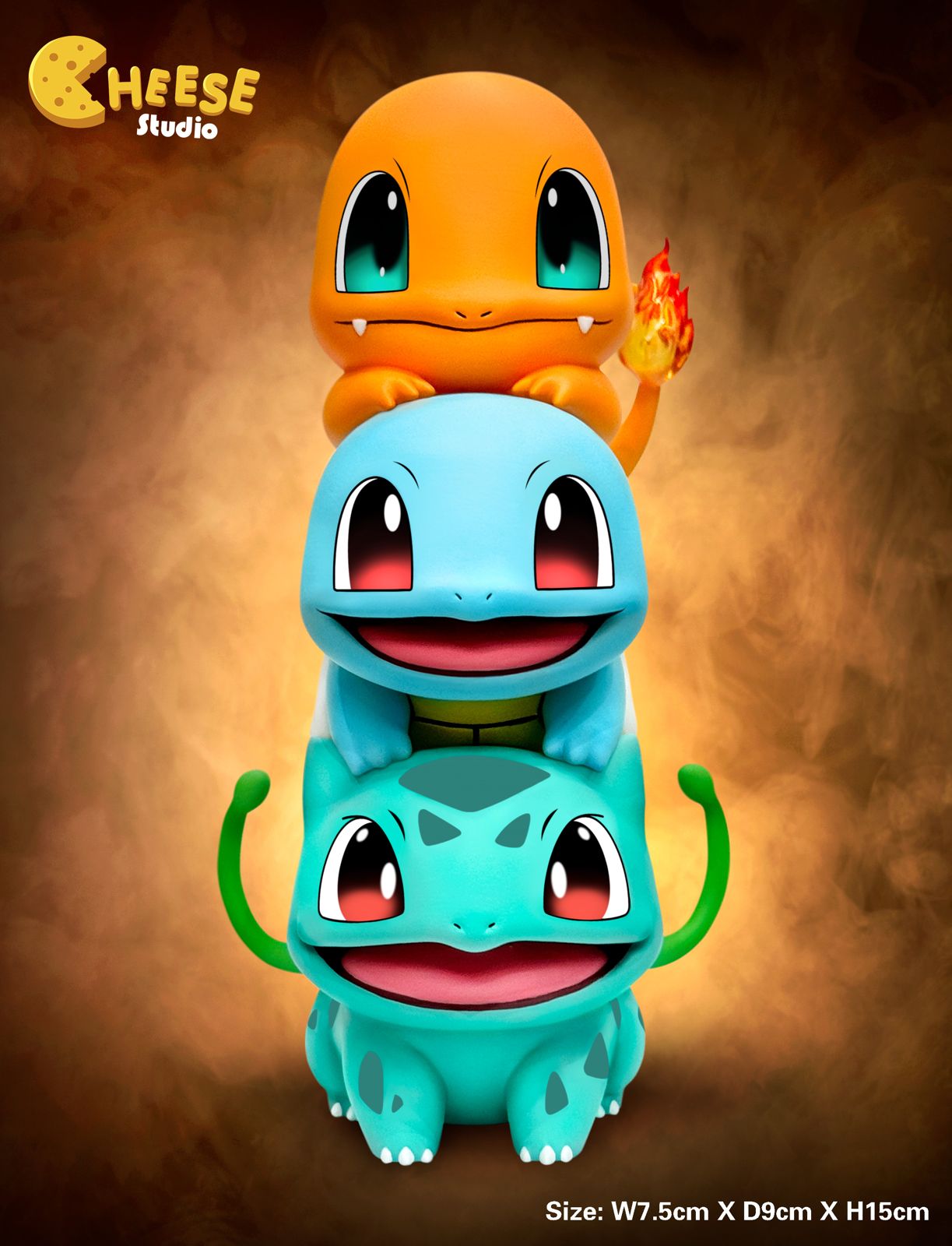 Charmander & Squirtle & Bulbasaur Jenga - Pokemon Resin Statue - CHEESE ...