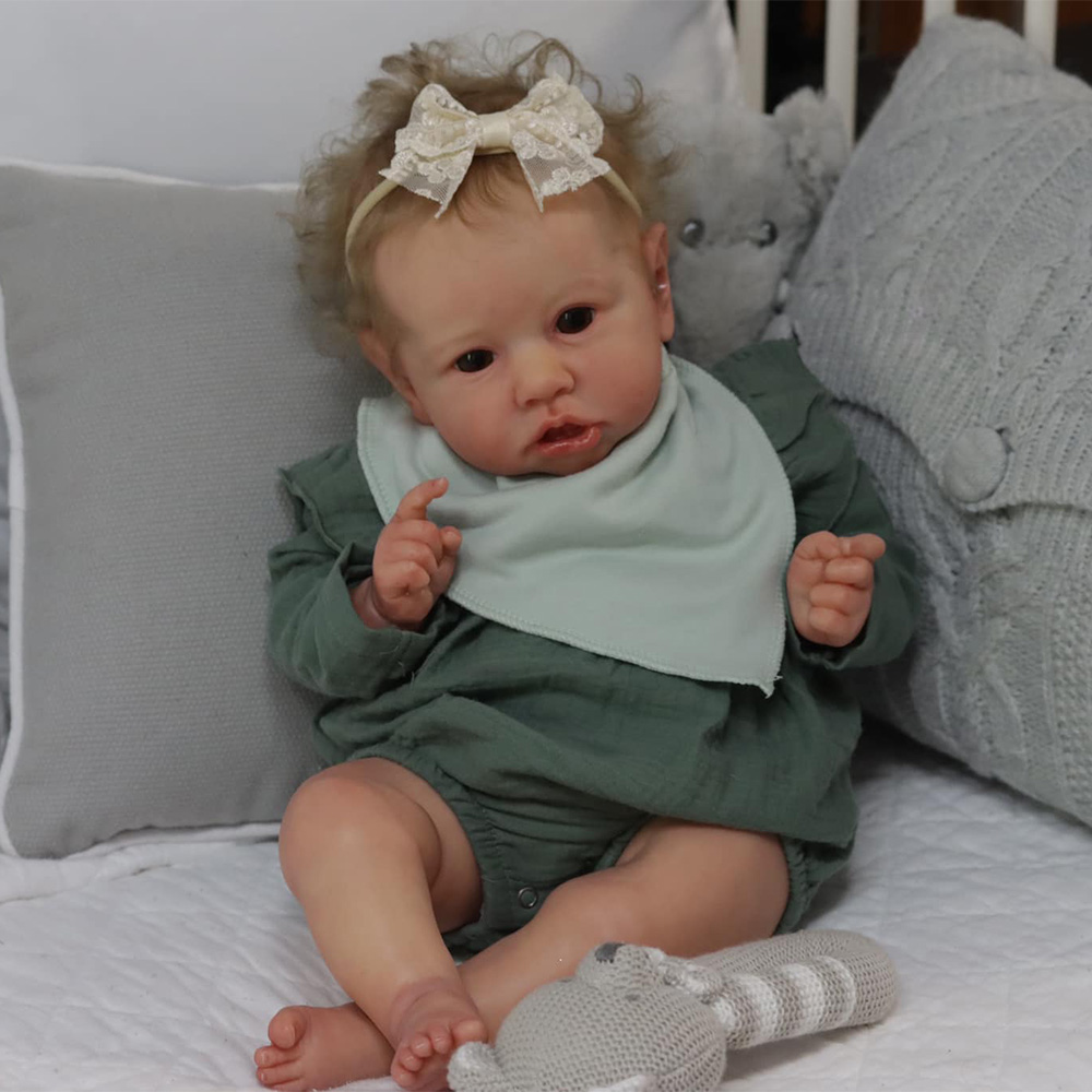 20" Blinking Eyes Reborn Newborn Doll Girl Swara with Blonde Hair That ...