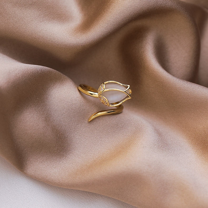 OPAL TULIP OPEN RING