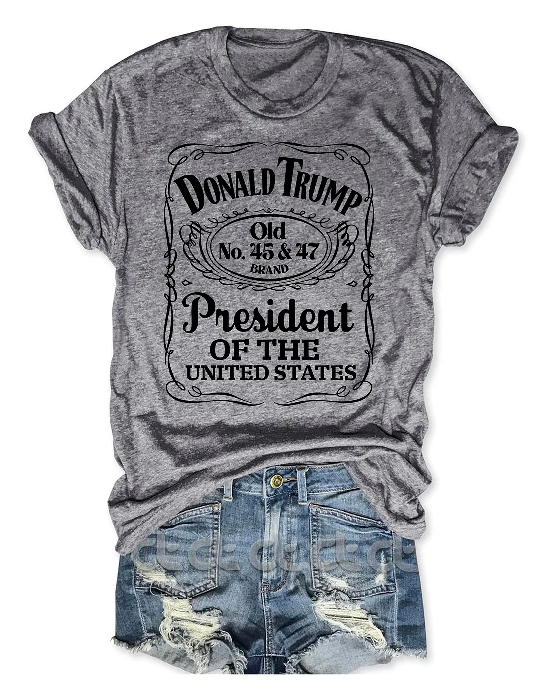 Donald Trump Whiskey Bottle Label Parody T-Shirt