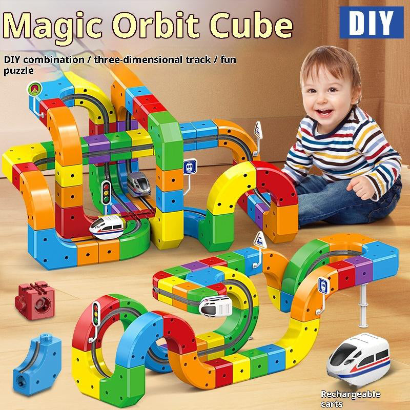 Saker® 3D STEM Electric Train Set for Kids｜Dynamic Click Rail Track ...