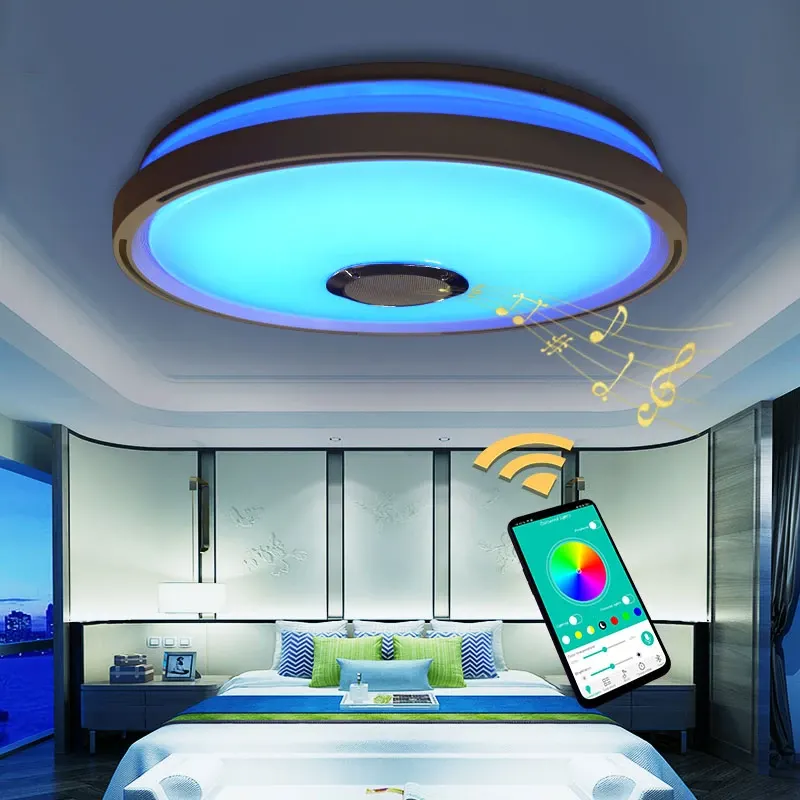 Music LED Ceiling Lights RGB APP Control Ceiling Lamp Bedroom 36W ...