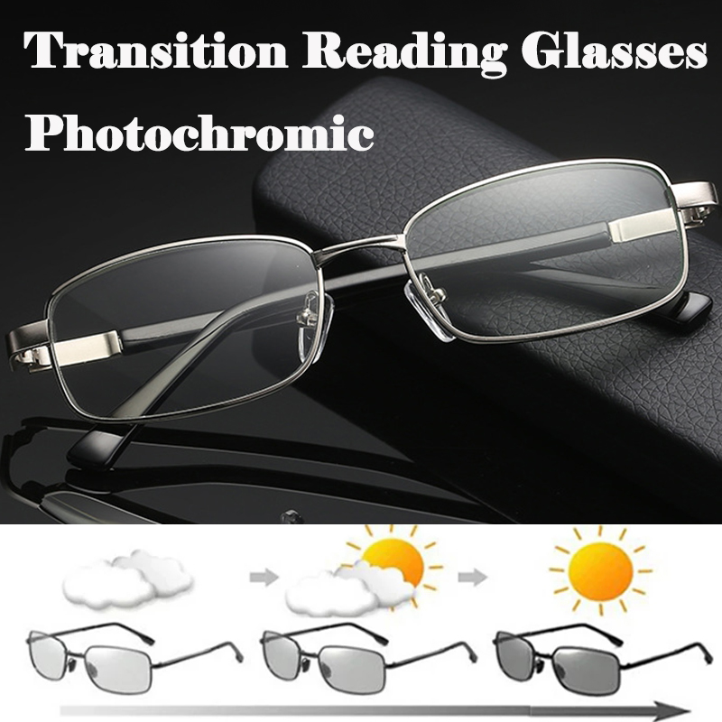 Glass Reading Glasses Photochromic Glasses Men Women Ultralight Sun ...