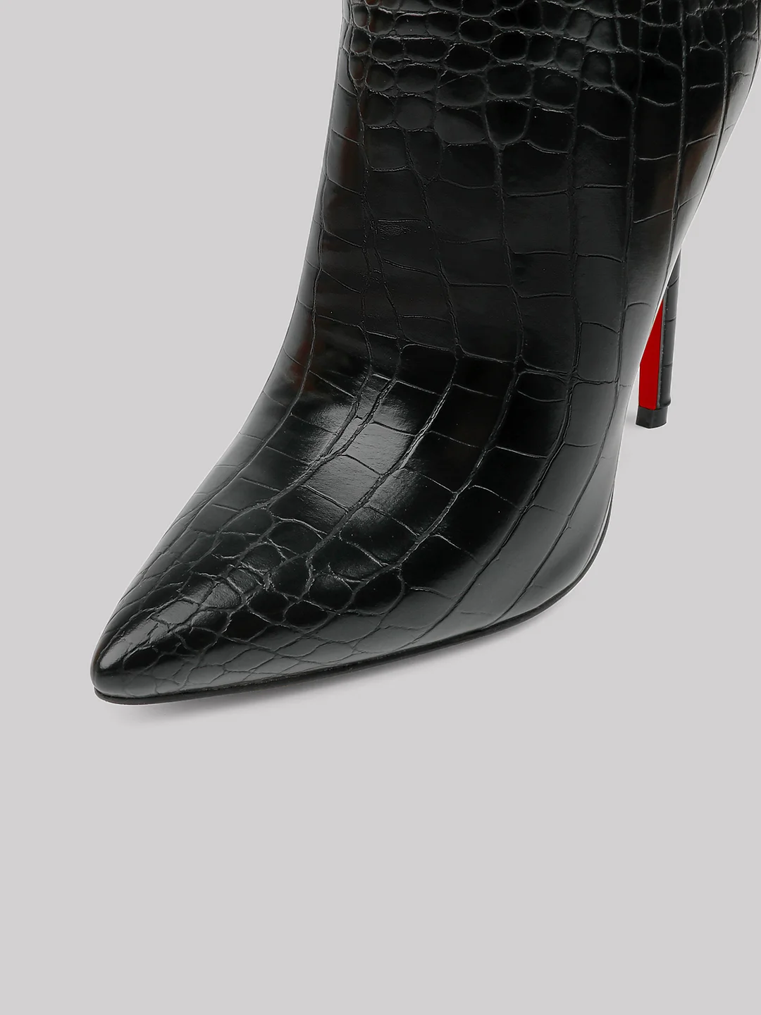 120mm Women's Ankle Boots Closed Pointed Toe Red Bottom Shoes ...