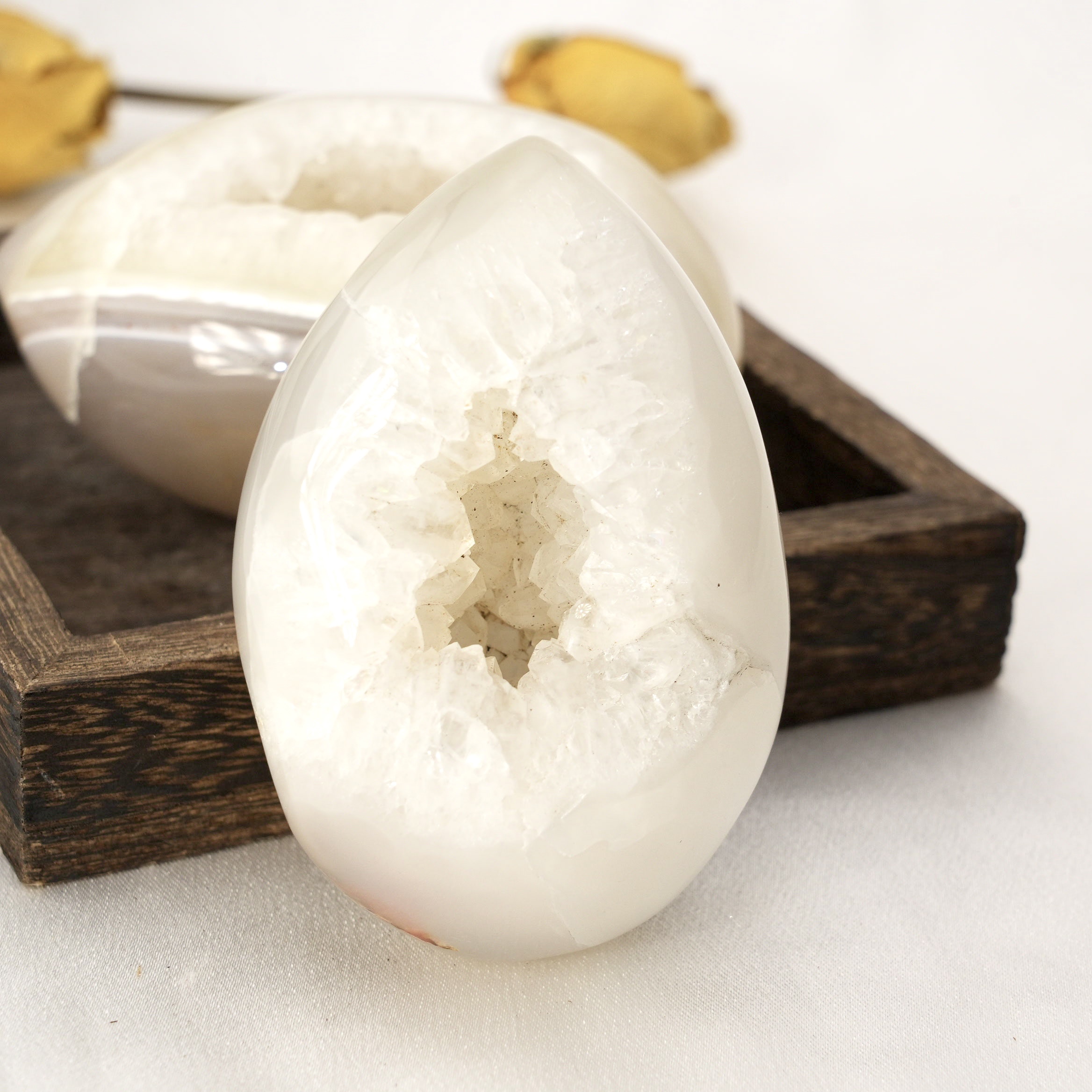 Grey Agate Geode Egg