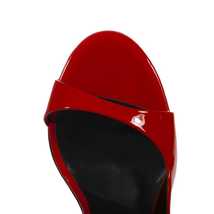 Red Patent Leather Stiletto Heels Pumps Vdcoo