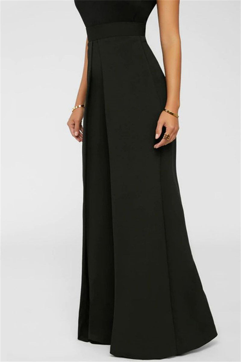 Casual Solid Patchwork Straight High Waist Straight Solid Color Bottoms