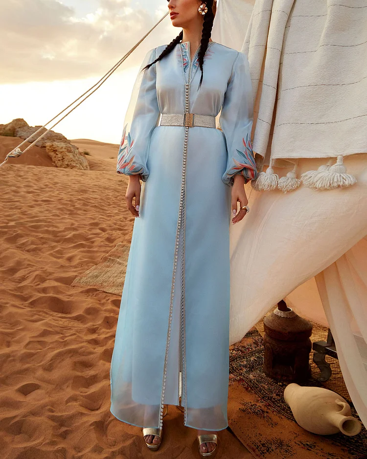 Elegant long sleeve Moroccan kaftan