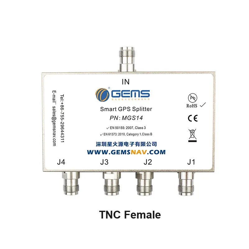 4 way GPS and GNSS Active Antenna Splitter MGS14 | MGS14i