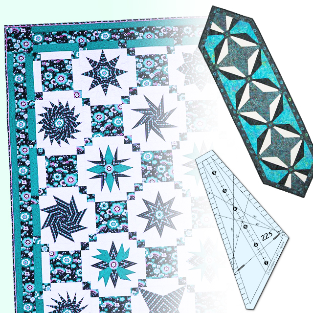 Art Ruler Squedge 22.5° Template-- With Instructions