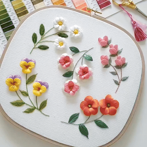 Three-dimensional Wire Flower Embroidery