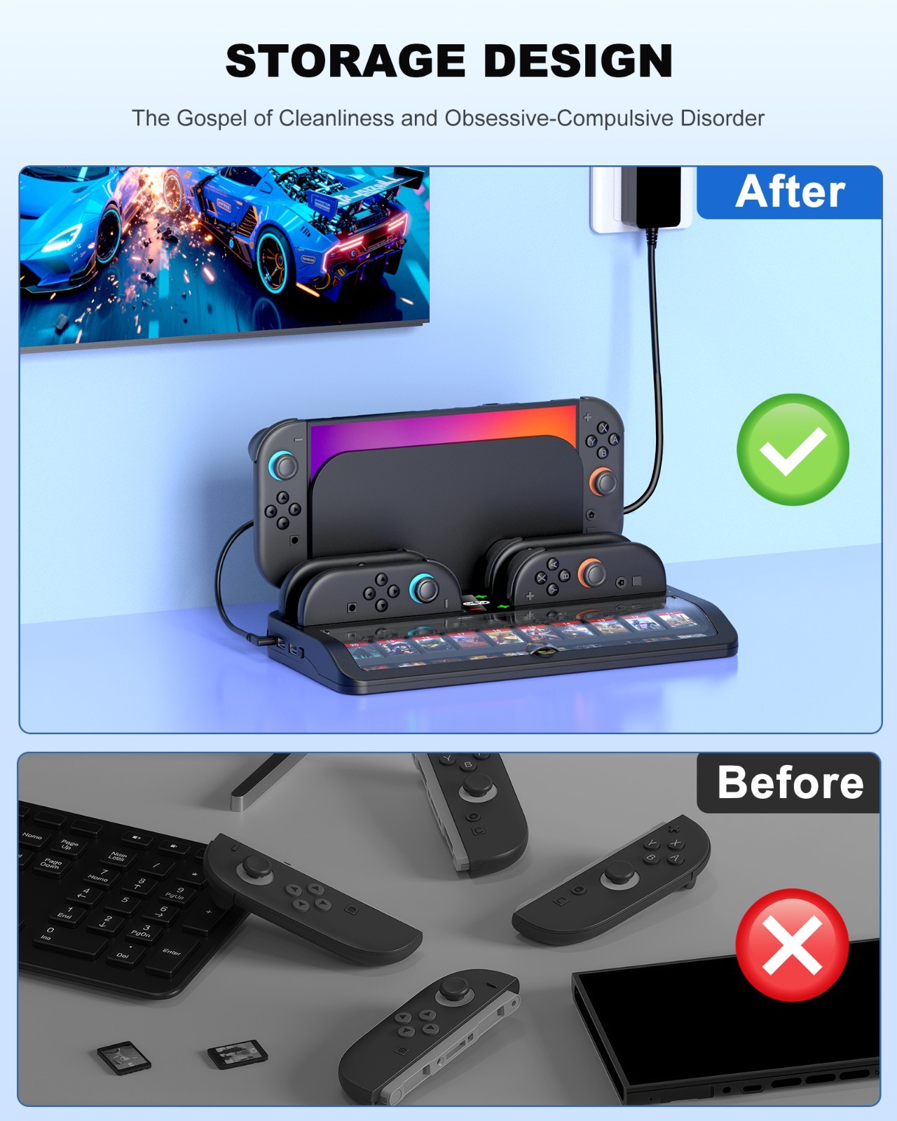 All-in-one Organization For Nintendo Switch 2 Joy Con Controllers ...