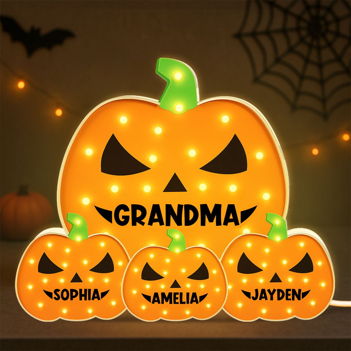 Halloween Grandma Pumpkins Personalized LED Light Box