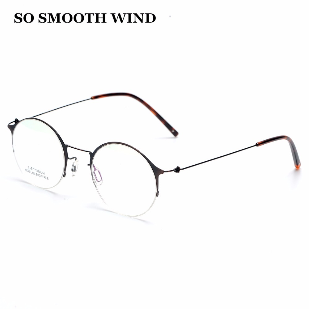 Korean Design Titanium Lightweight Glasses Frame Retro Round Men Women ...