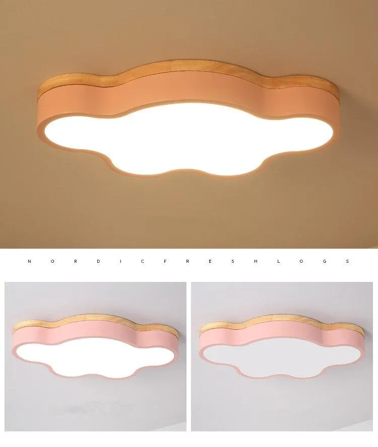 Modern LED Ceiling Light Indoor Lamp Wood Color Cloud Metal Kitchen ...