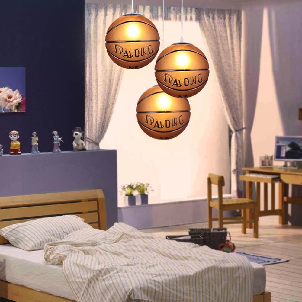 Modern Football Basketball Globe Glass Ball Pendant Lights Led Sport ...