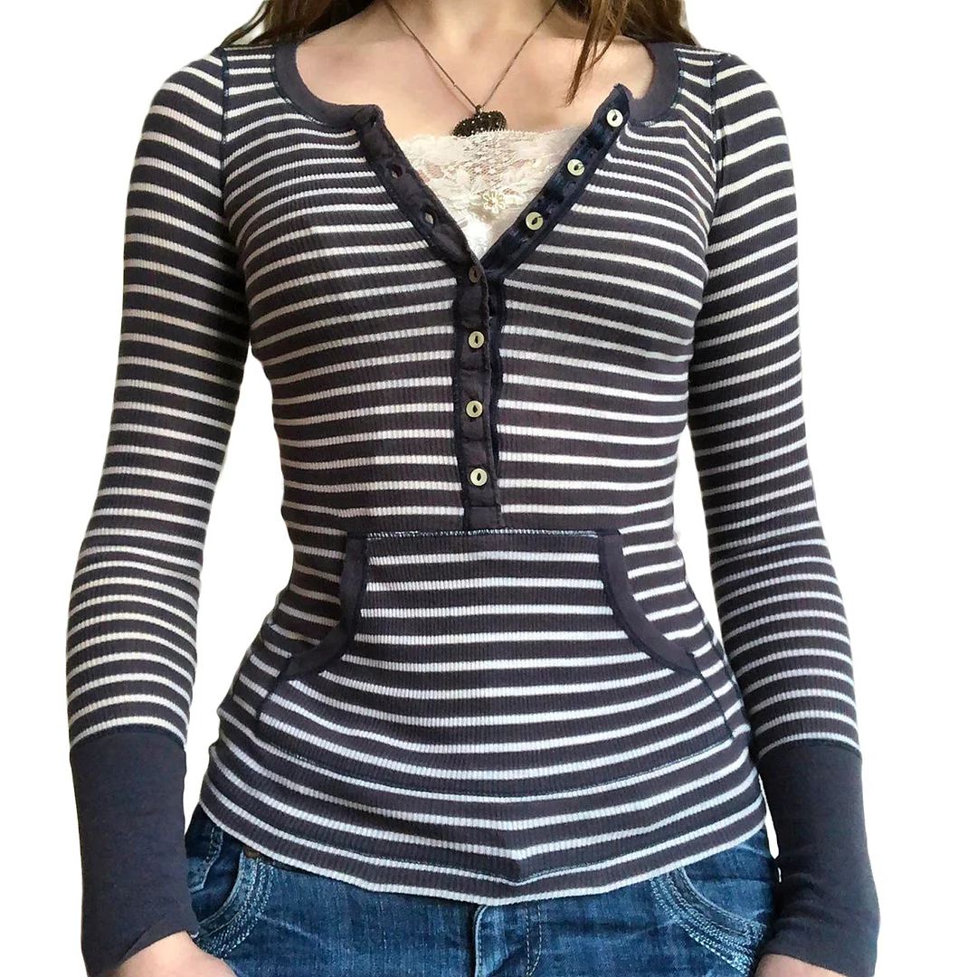 Wongn 2000s y2k Tops Women Lace Patchwork Long Sleeve T-Shirts Fall ...