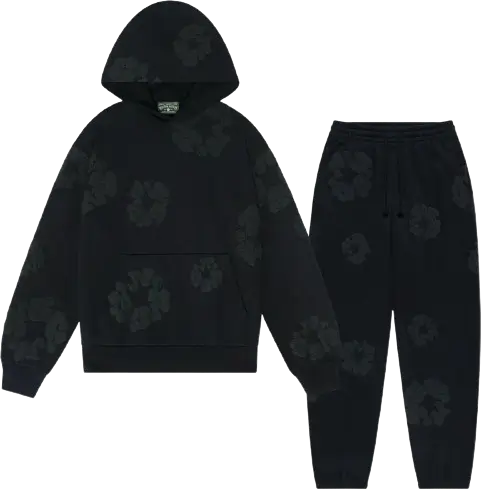 Mono Cotton Wreath Tracksuit Black