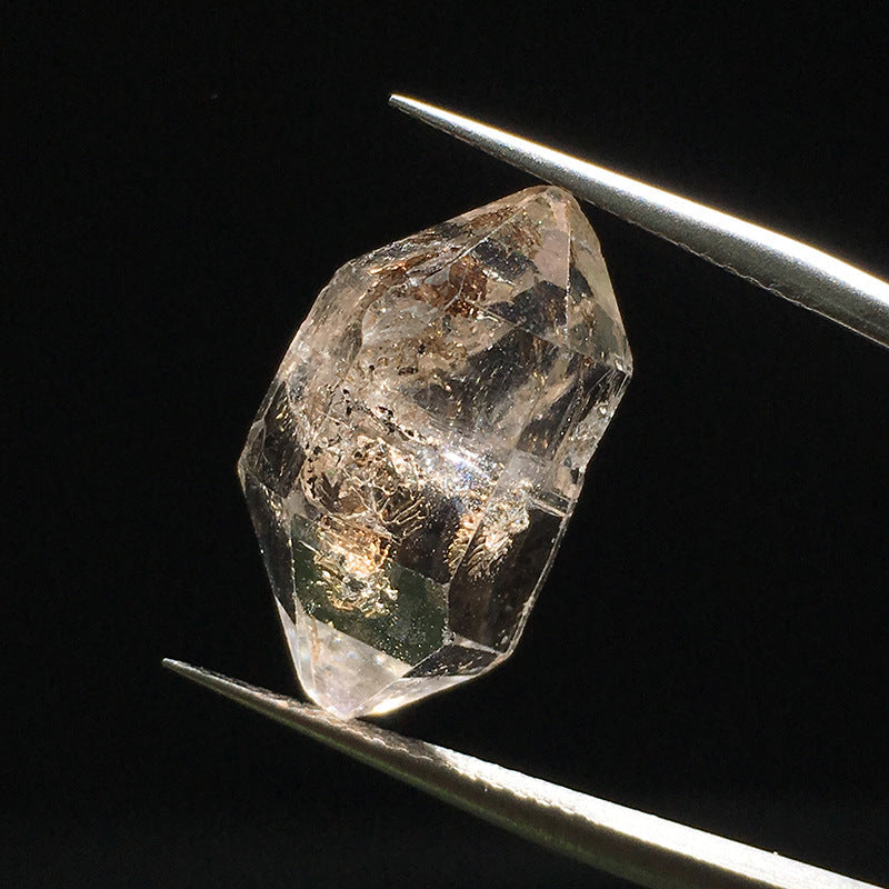 Herkimon Shining Diamond Black Quicksand White Crystal