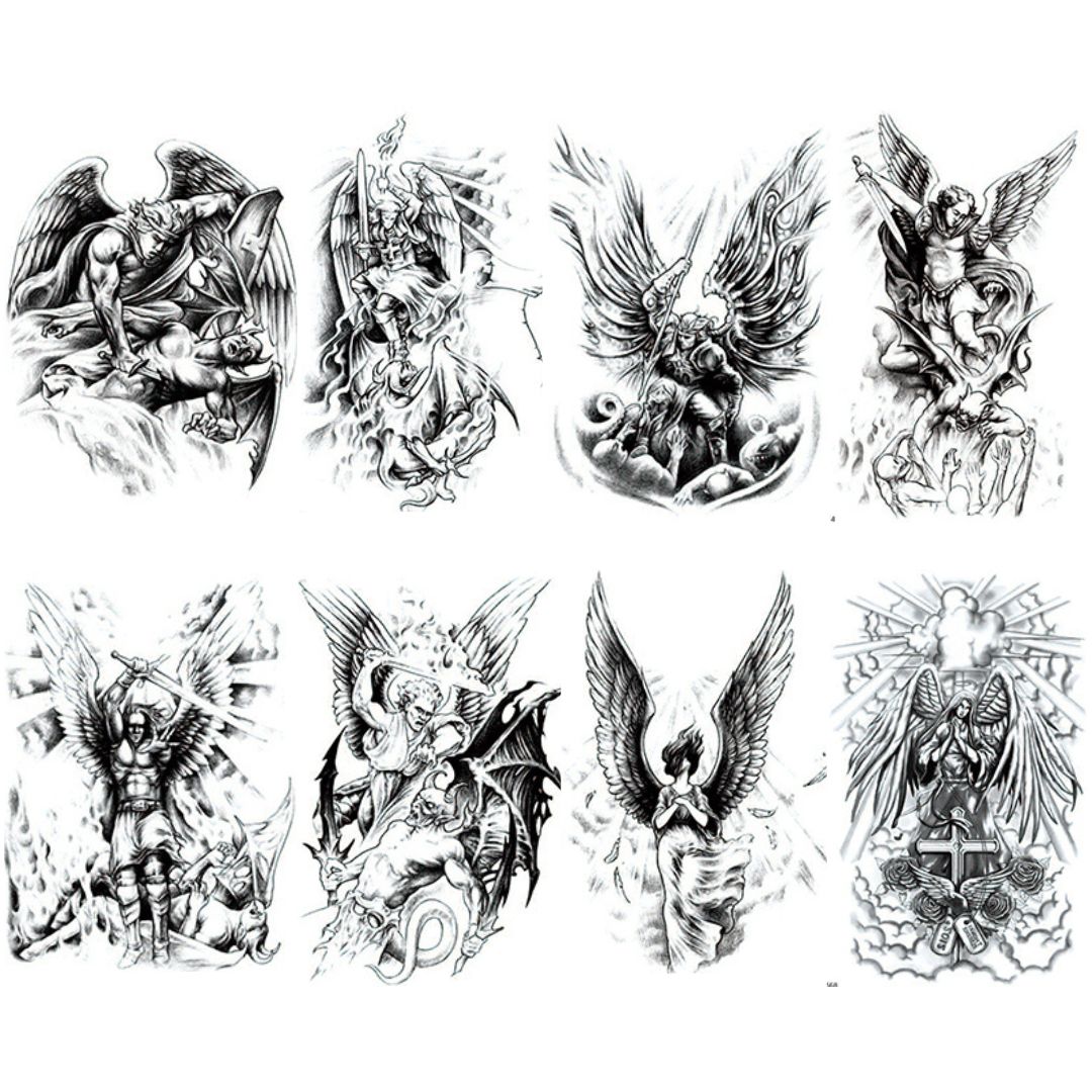 8 Sheets God Christ Myth Waterproof Half Arm Temporary Tattoo