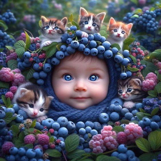 Cute Little Girl and Cats (velvet cloth) AB drill full round/square ...