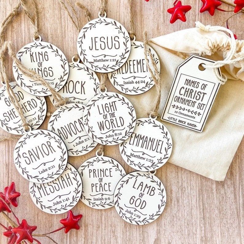 Names of Christ Christmas Ornament Set