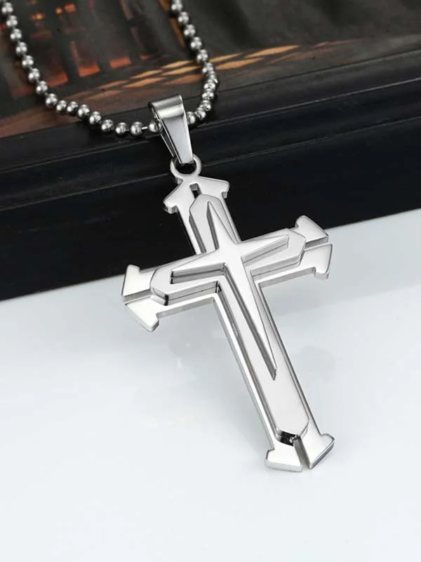 3-Tier Split Cross Pendant