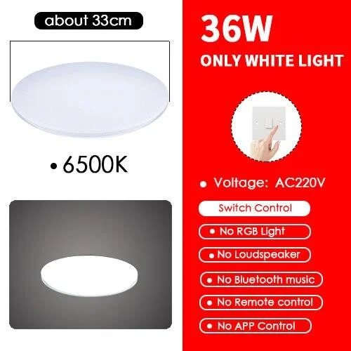 Led Ceiling Light RGB Dimmable 36W 40W Smart APP Control Bluetooth ...