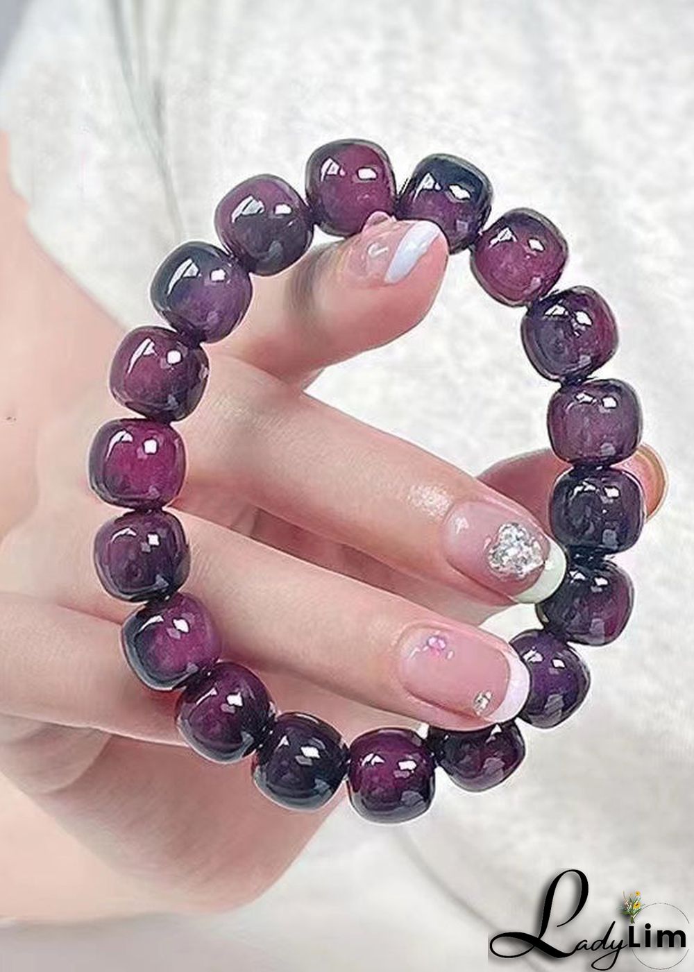Handmade Purple Ball Bodhi Bracelet - Ladylim